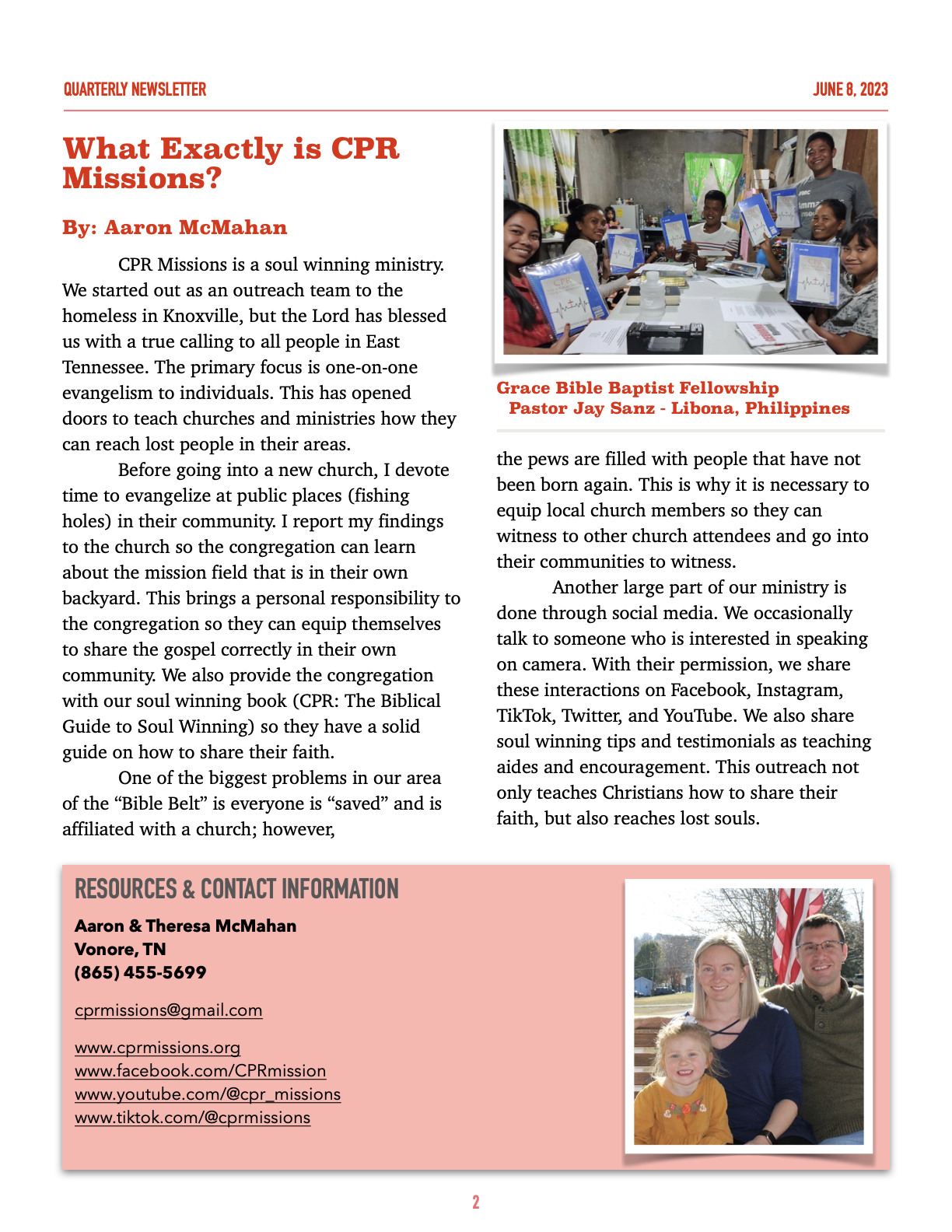 Newsletter – CPR Missions